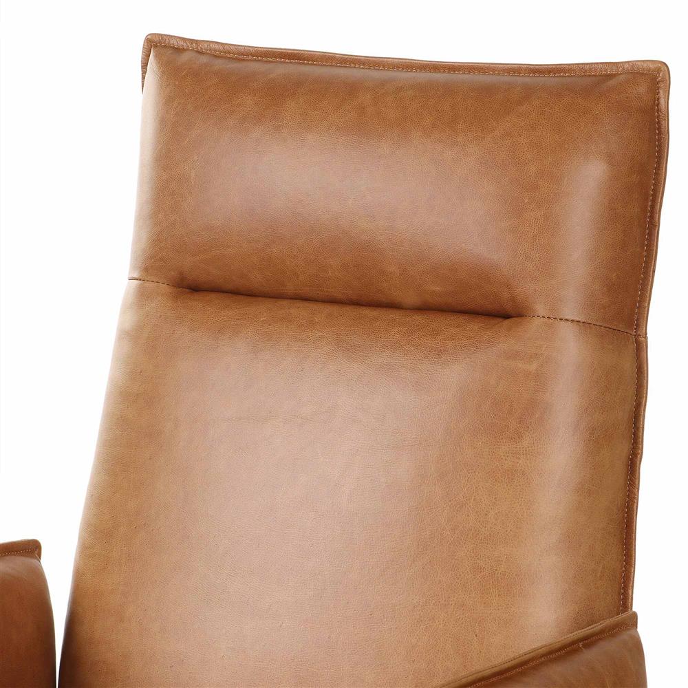 Leon Modern Classic Brown Leather Stainless Steel Executive Office ...