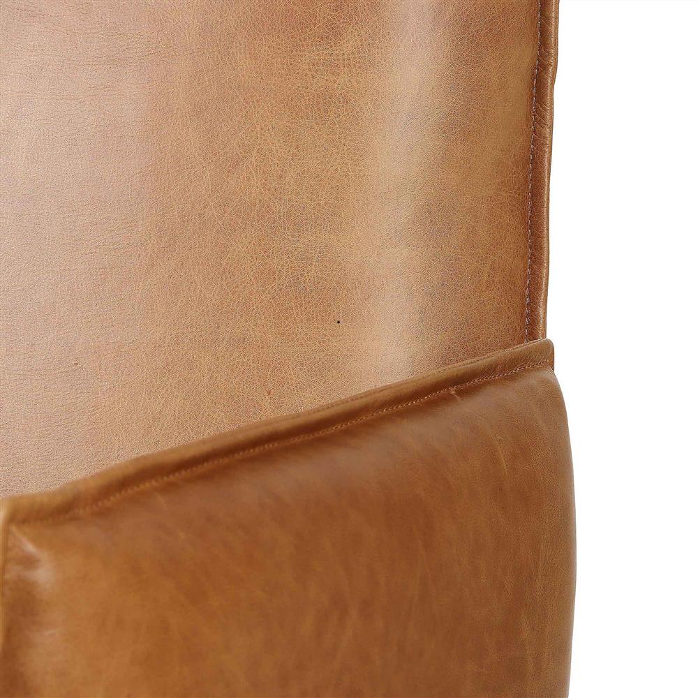 Leon Modern Classic Brown Leather Stainless Steel Executive Office ...