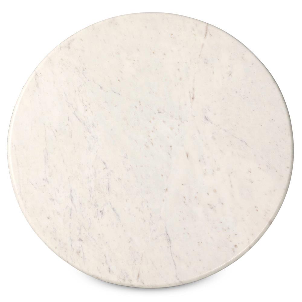 Denzel Modern Classic White Marble Round Dining Table - 42" 41" W - 50 ...