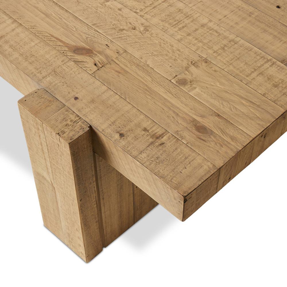 Godwin Rustic Lodge Brown Reclaimed Pine Wood Square Coffee Table