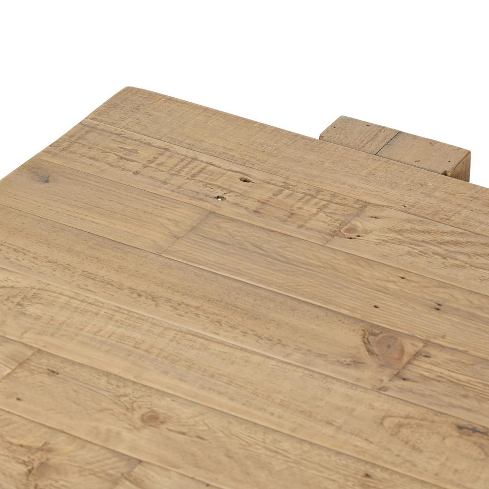 Godwin Rustic Lodge Brown Reclaimed Pine Wood Square Coffee Table