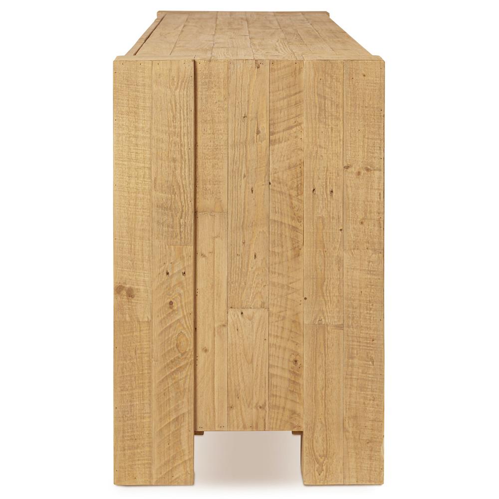 Godwin Rustic Lodge Brown Reclaimed Pine Wood Media Console - 94" Wide ...