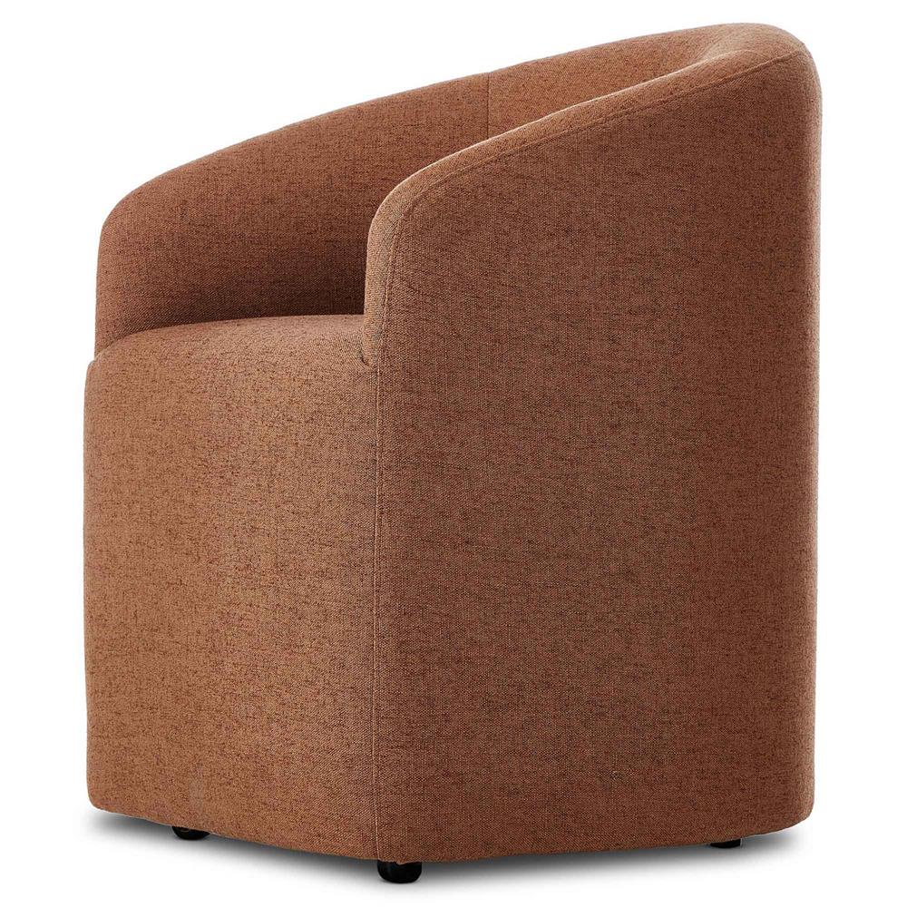 Geoffrey Modern Classic Rust Barrel Dining Arm Chair | Kathy Kuo Home