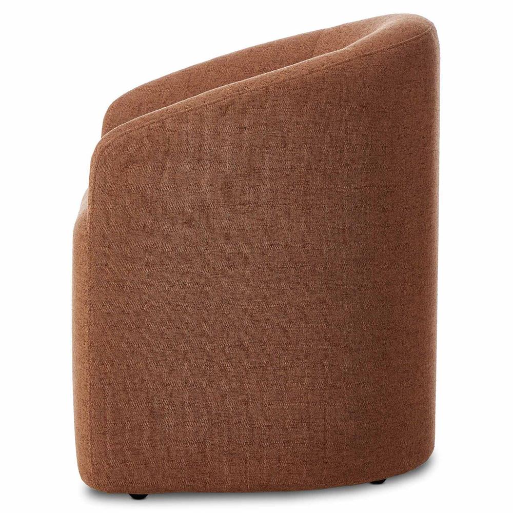Geoffrey Modern Classic Rust Barrel Dining Arm Chair | Kathy Kuo Home