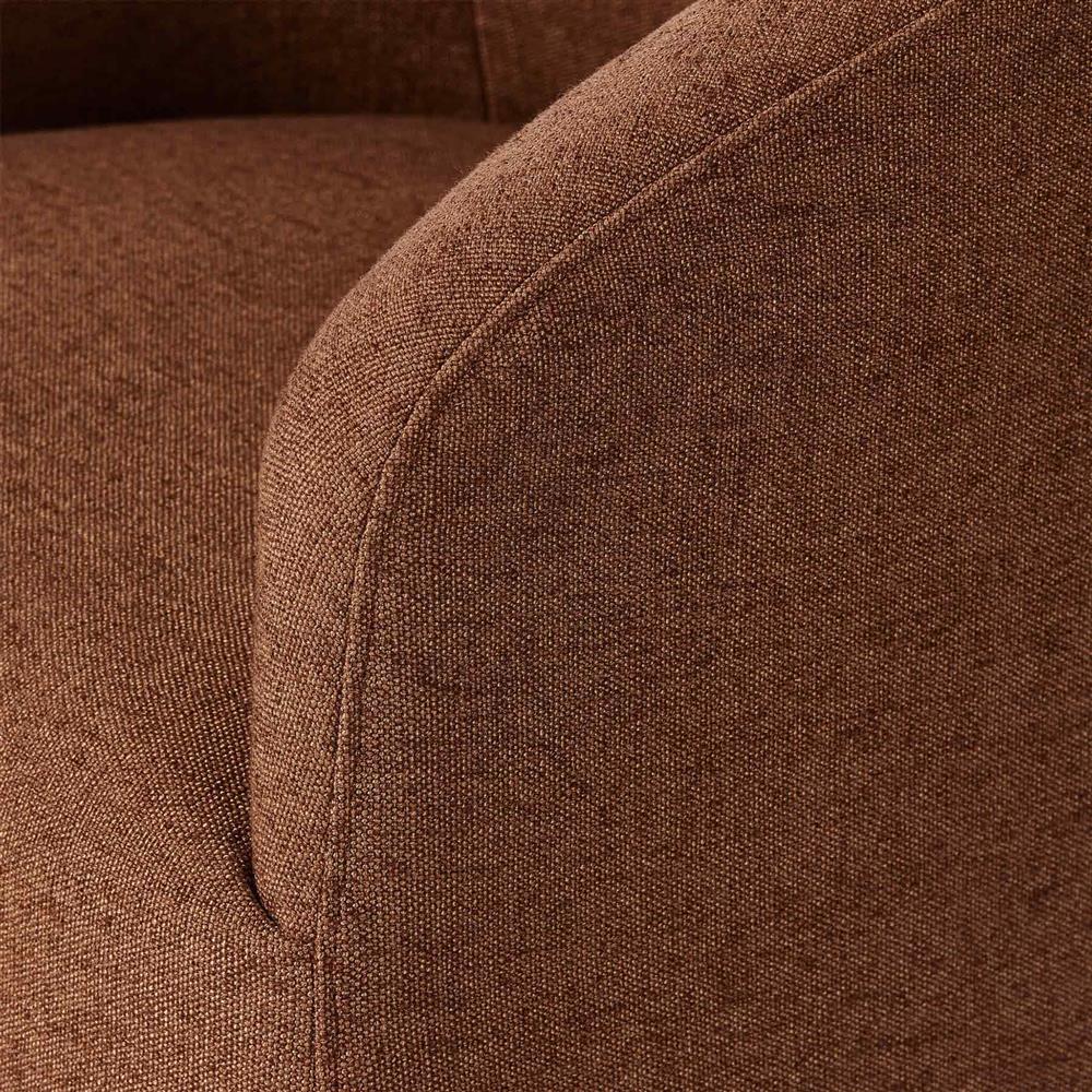 Geoffrey Modern Classic Rust Barrel Dining Arm Chair | Kathy Kuo Home