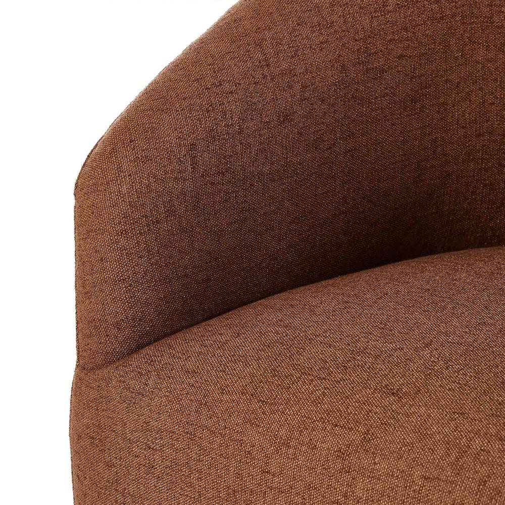 Geoffrey Modern Classic Rust Barrel Dining Arm Chair | Kathy Kuo Home