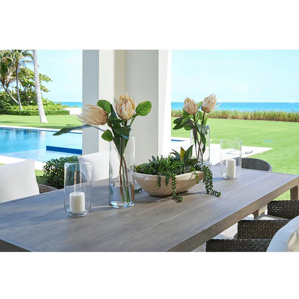 Mavis Coastal Beach Grey Aluminum Rectangular Outdoor Dining Table - 88"