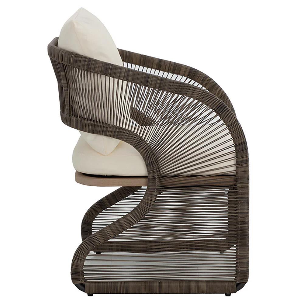 Kanata Coastal Cream Upholstered Wicker Outdoor Dining Chair