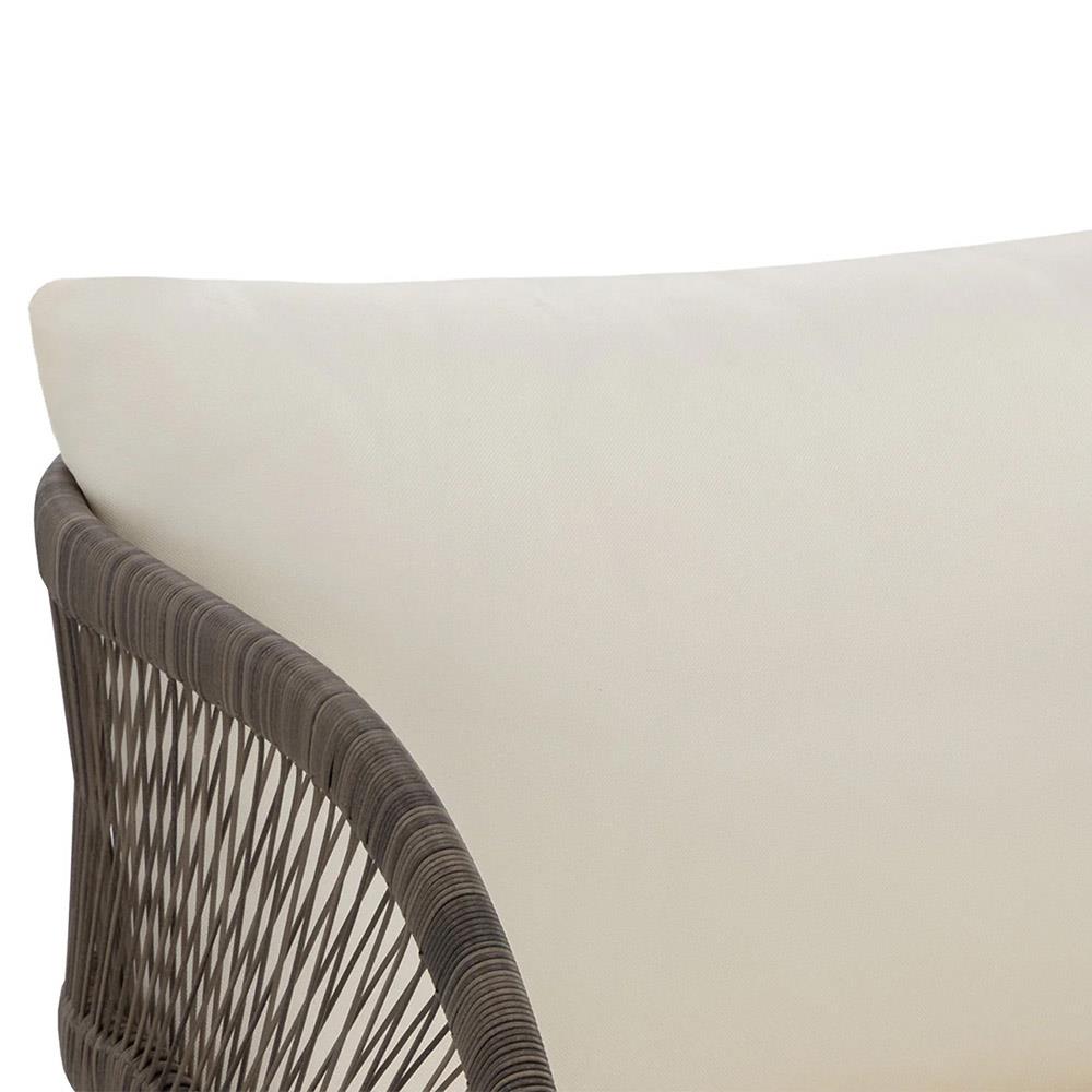 Kanata Coastal Cream Upholstered Wicker Outdoor Lounge Chair | Kathy ...