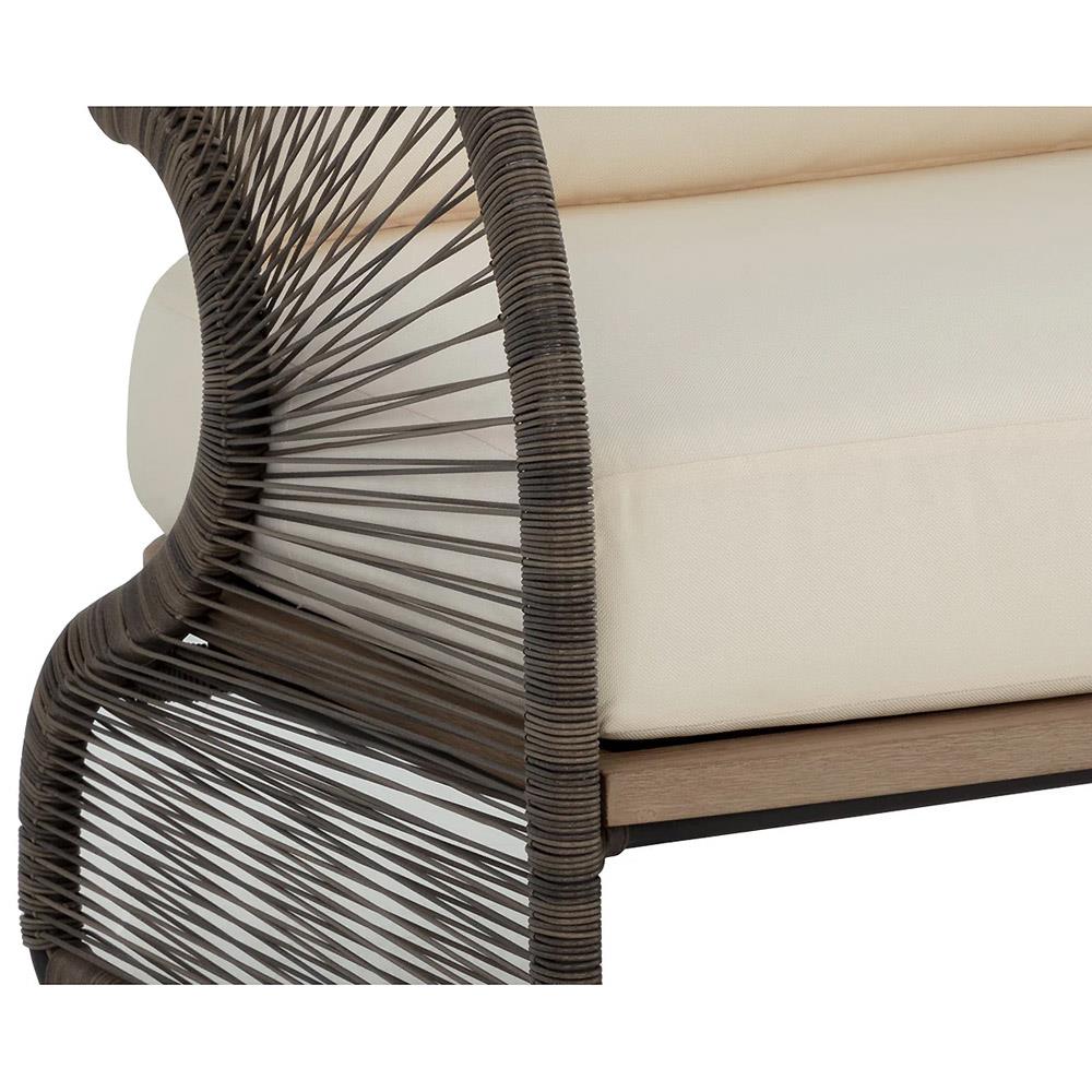 Kanata Coastal Cream Upholstered Wicker Outdoor Lounge Chair | Kathy ...