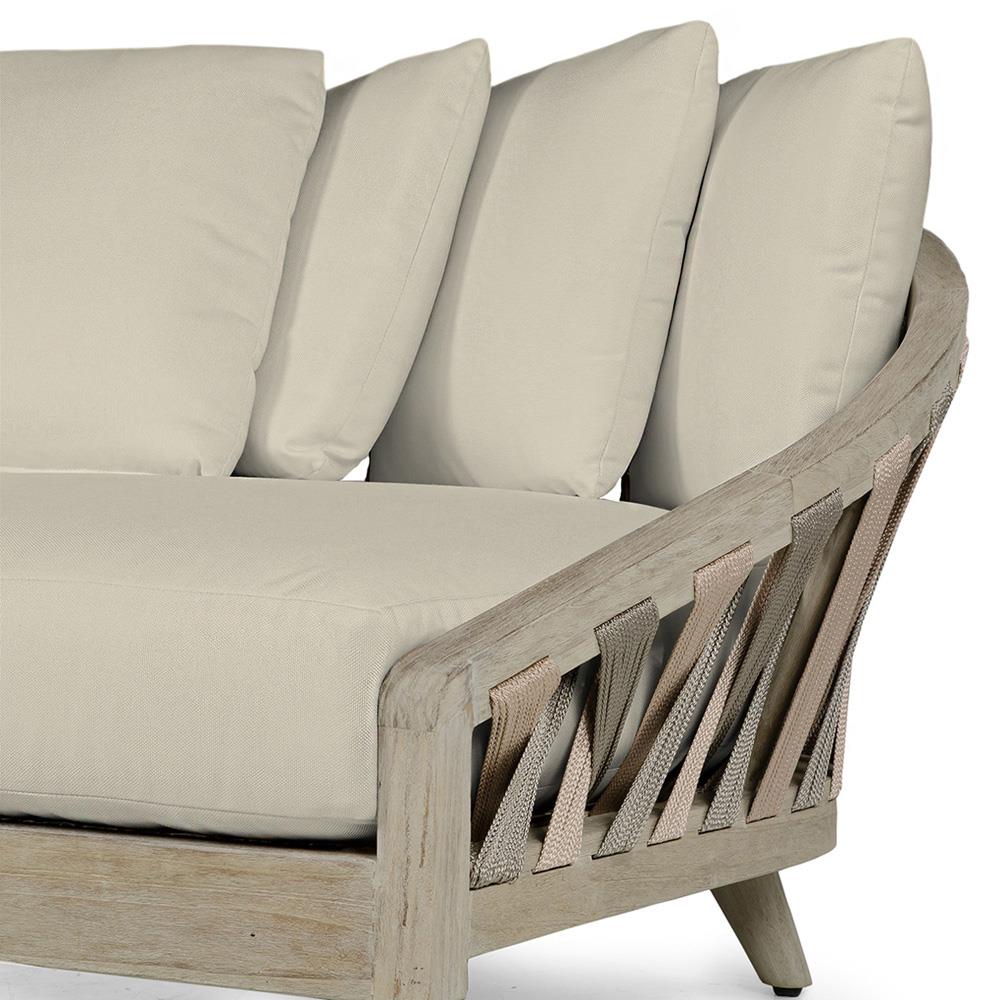 Palecek Boca Coastal Beach Beige Upholstered Grey Teak Outdoor Sun ...