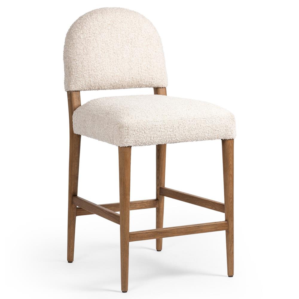 Lysander Modern Classic Cream Performance Brown Oak Counter Stool