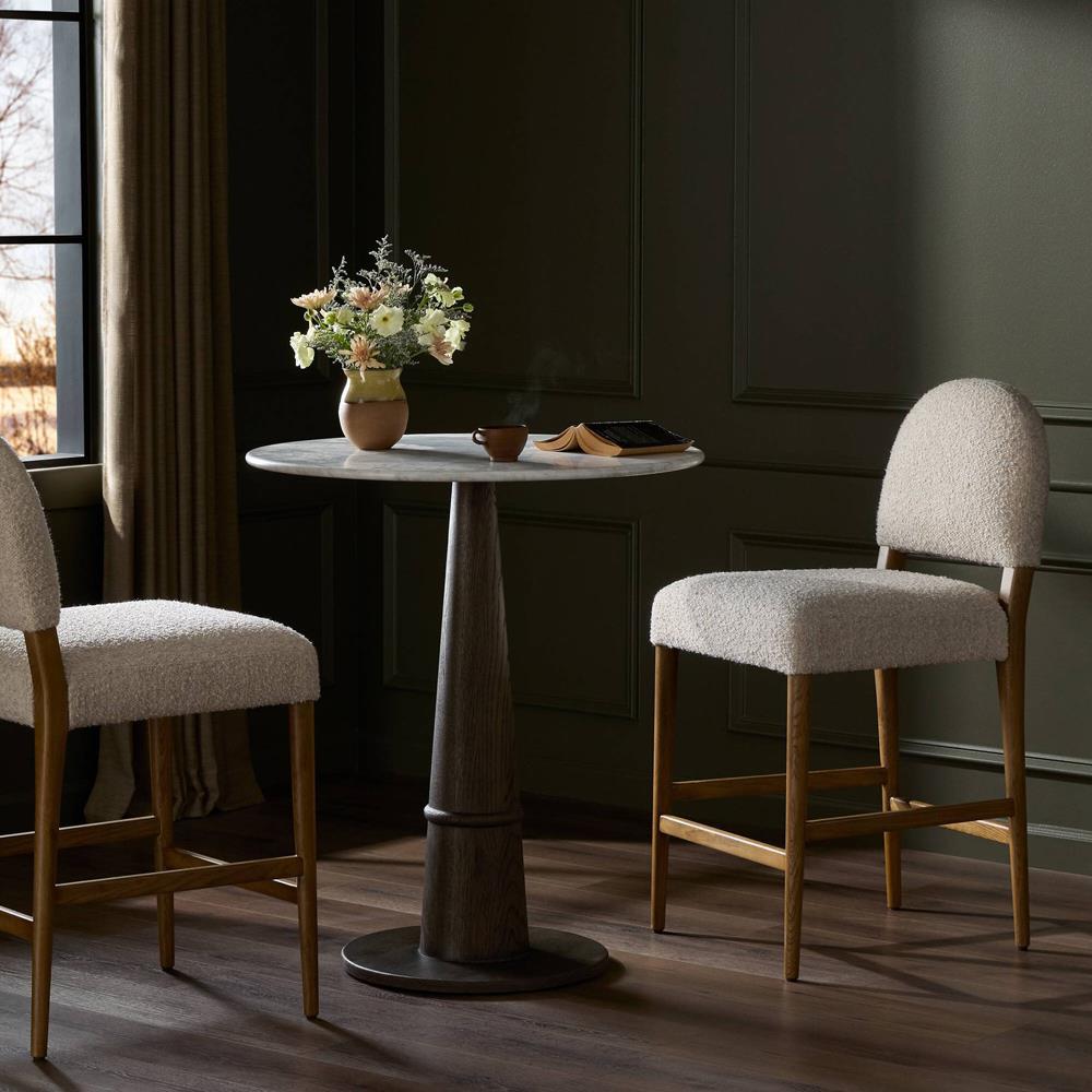 Lysander Modern Classic Cream Performance Brown Oak Counter Stool