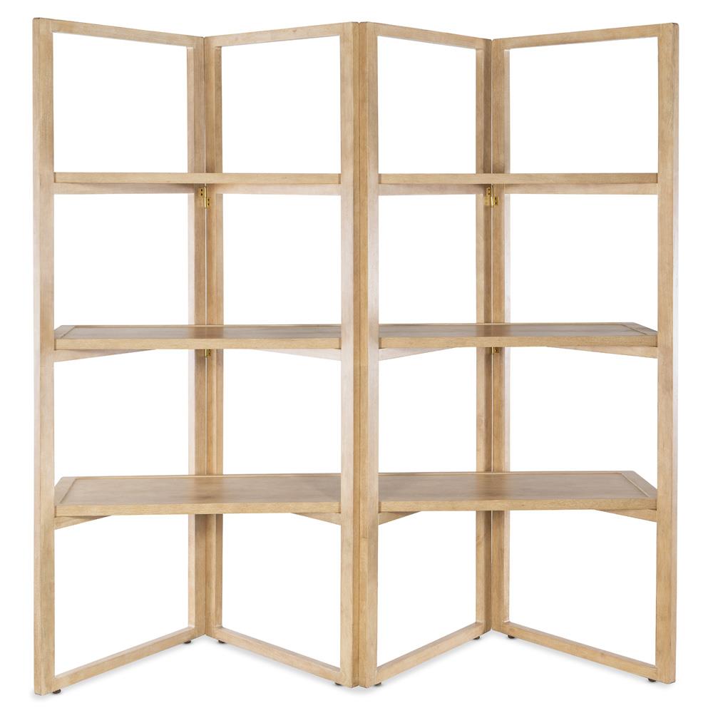 Wesley Modern Classic Brown Oak Wood Folding Bookcase | Kathy Kuo Home