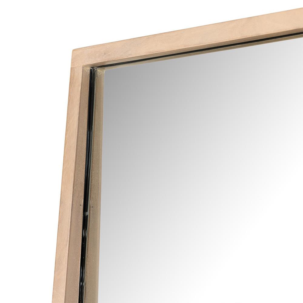 Verone Coastal Whitewash Solid Acacia Wood Box Frame Floor Mirror