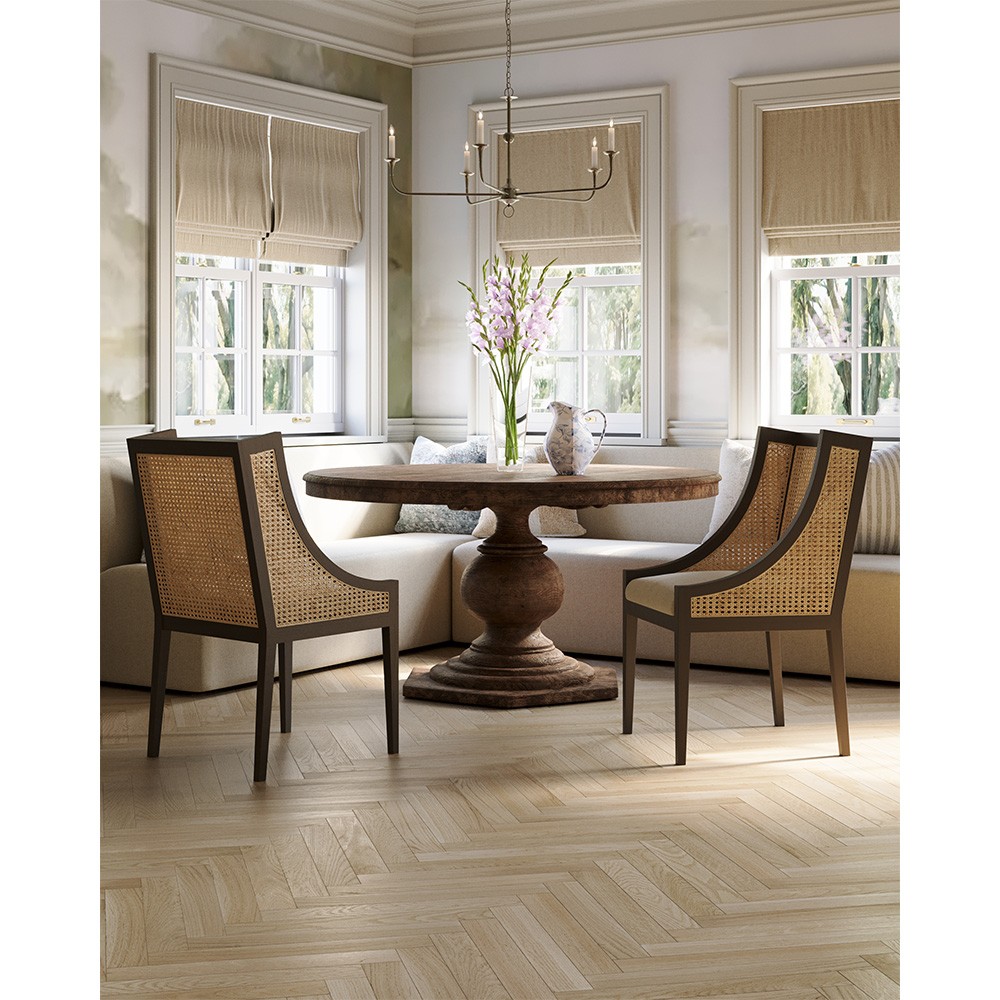 Suri Alabaster Performance Dining Banquette - 64" | Kathy Kuo Home