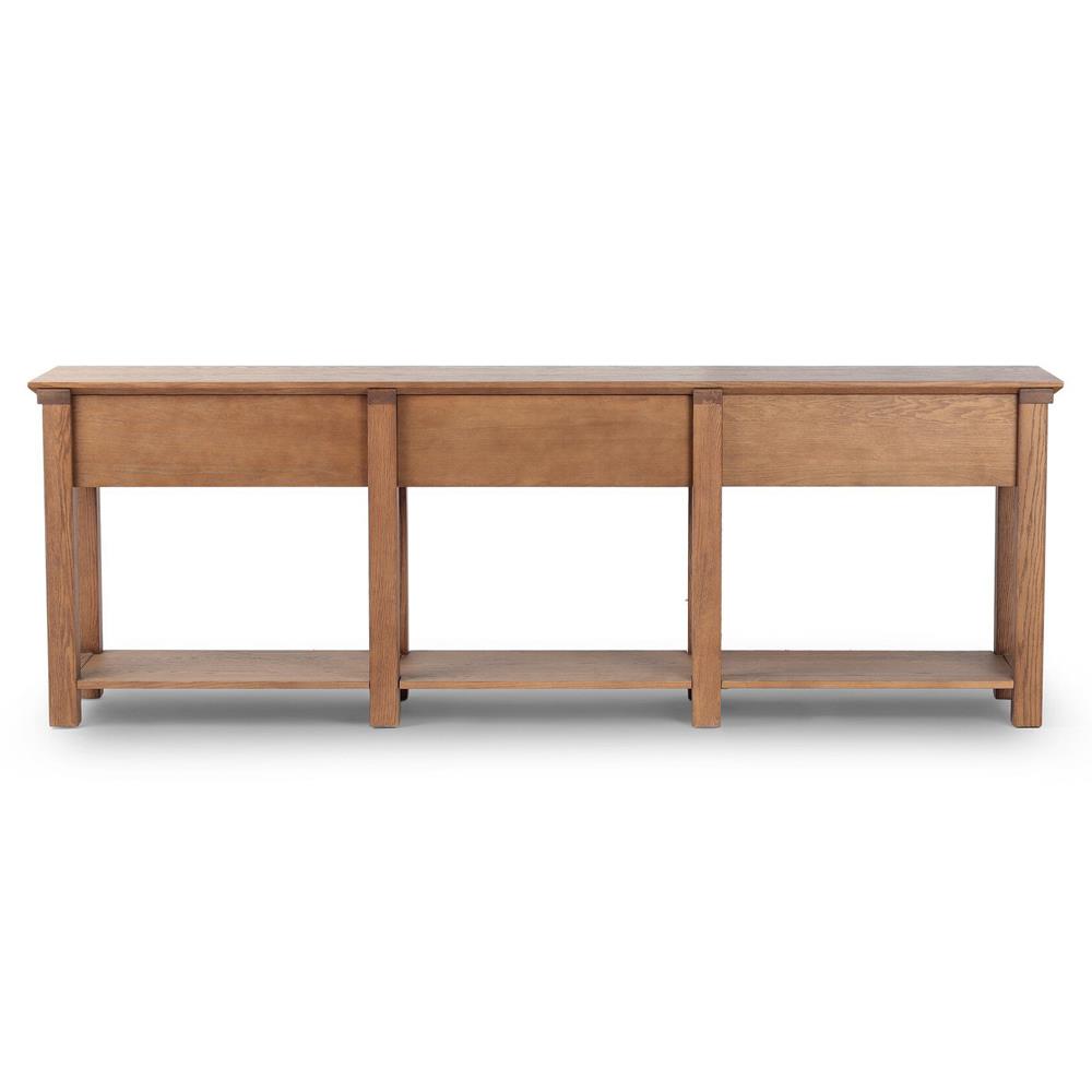 Gavin Rustic Lodge Brown Oak Rectangular Console Table | Kathy Kuo Home