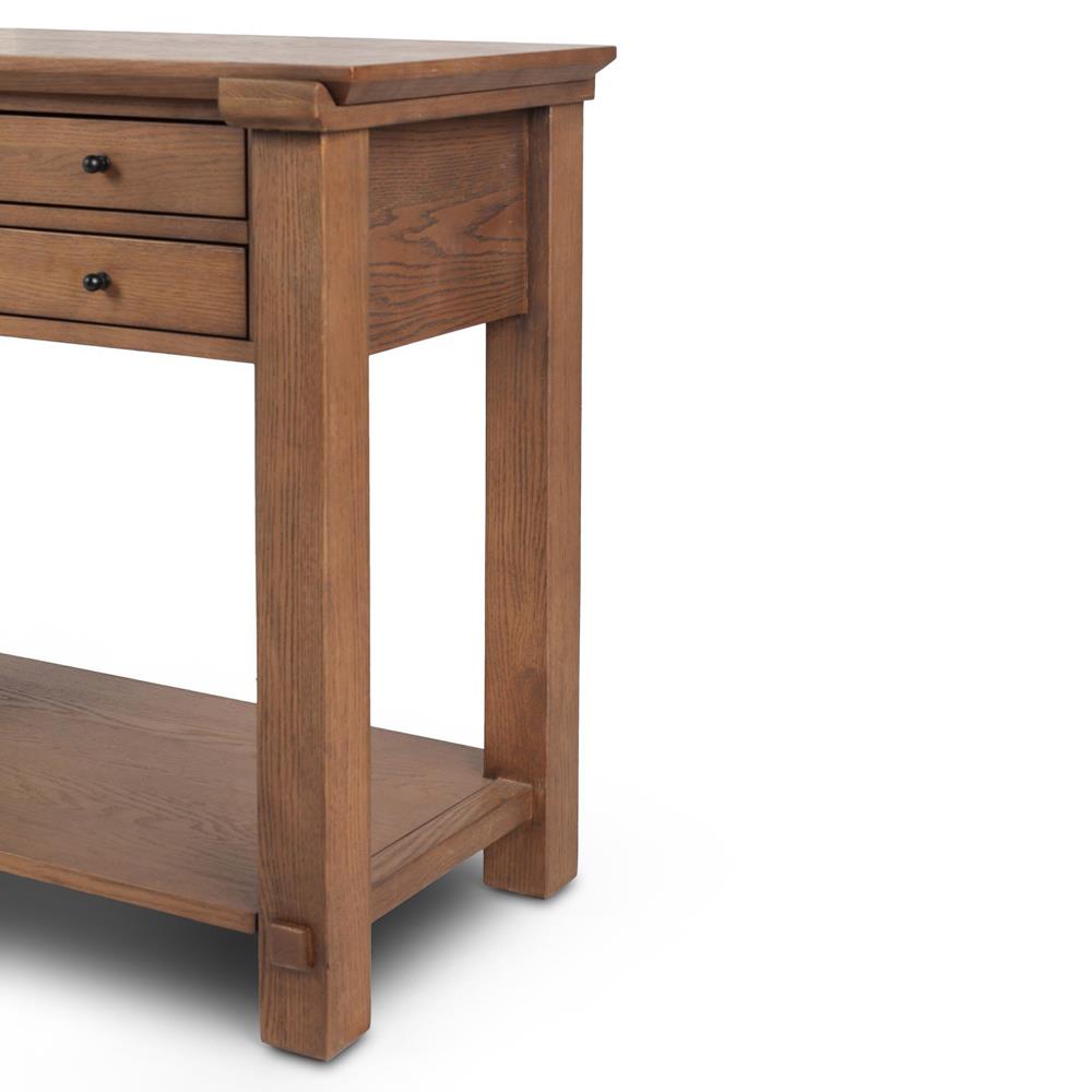 Gavin Rustic Lodge Brown Oak Rectangular Console Table | Kathy Kuo Home