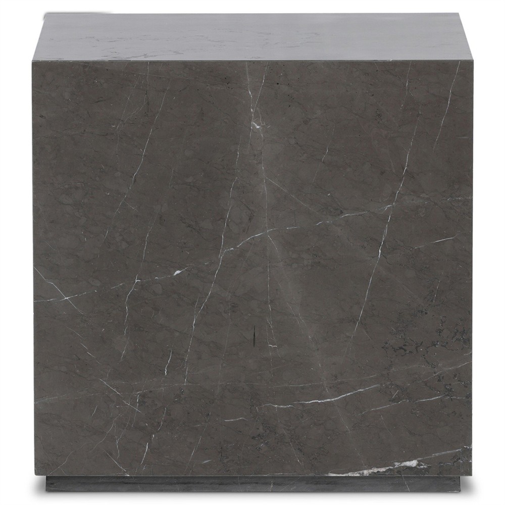 Ellie Modern Classic Grey Marble Square Block End Table Standard (14 ...