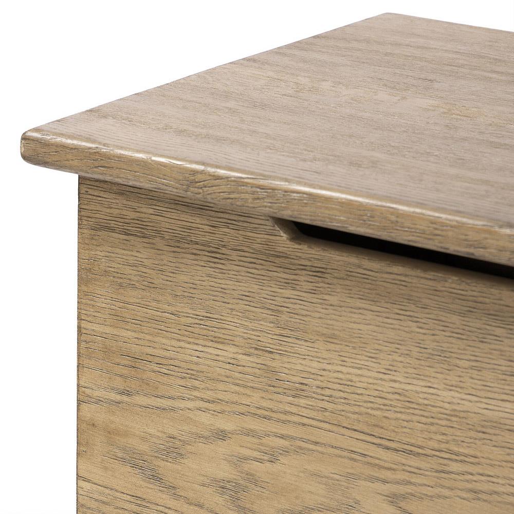 Arthur Rustic Lodge Brown Oak Wood Storage Bench | Kathy Kuo Home