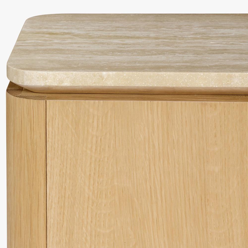 Darwin Modern Classic Travertine Light Brown Oak Wood Side Table Small ...