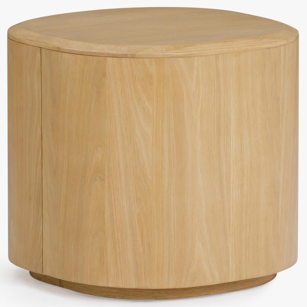 Theron Modern Classic Oak Wood Round Side Table Standard (14 - 24" W ...