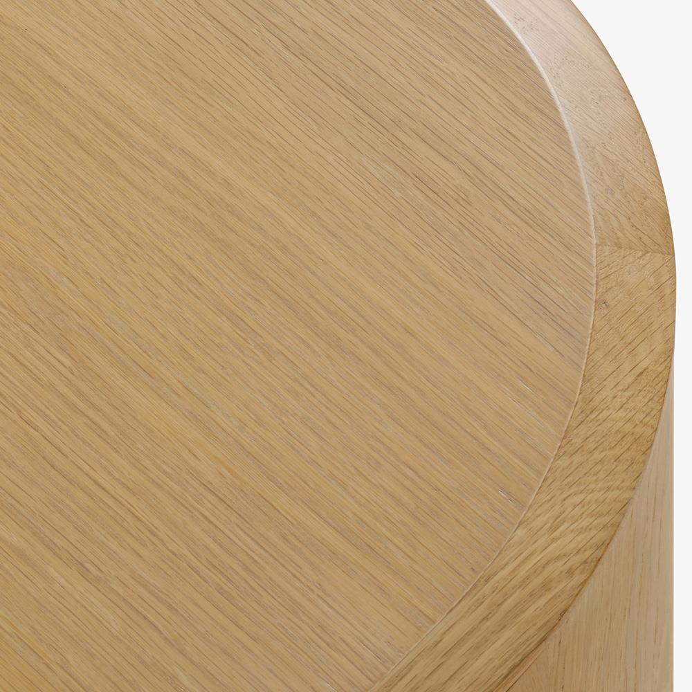 Theron Modern Classic Oak Wood Round Side Table Standard (14 - 24" W ...