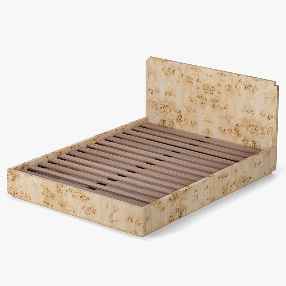 Briella Modern Classic Light Brown Burl Wood Bed - King King | Kathy ...