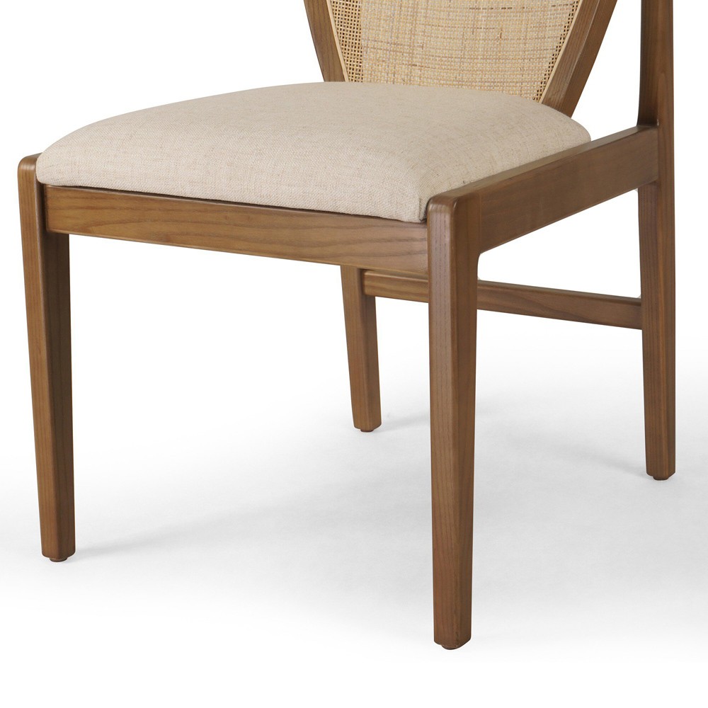 Morgan Coastal Beach Cream Performance Natural Cane Dining Side Chair ...
