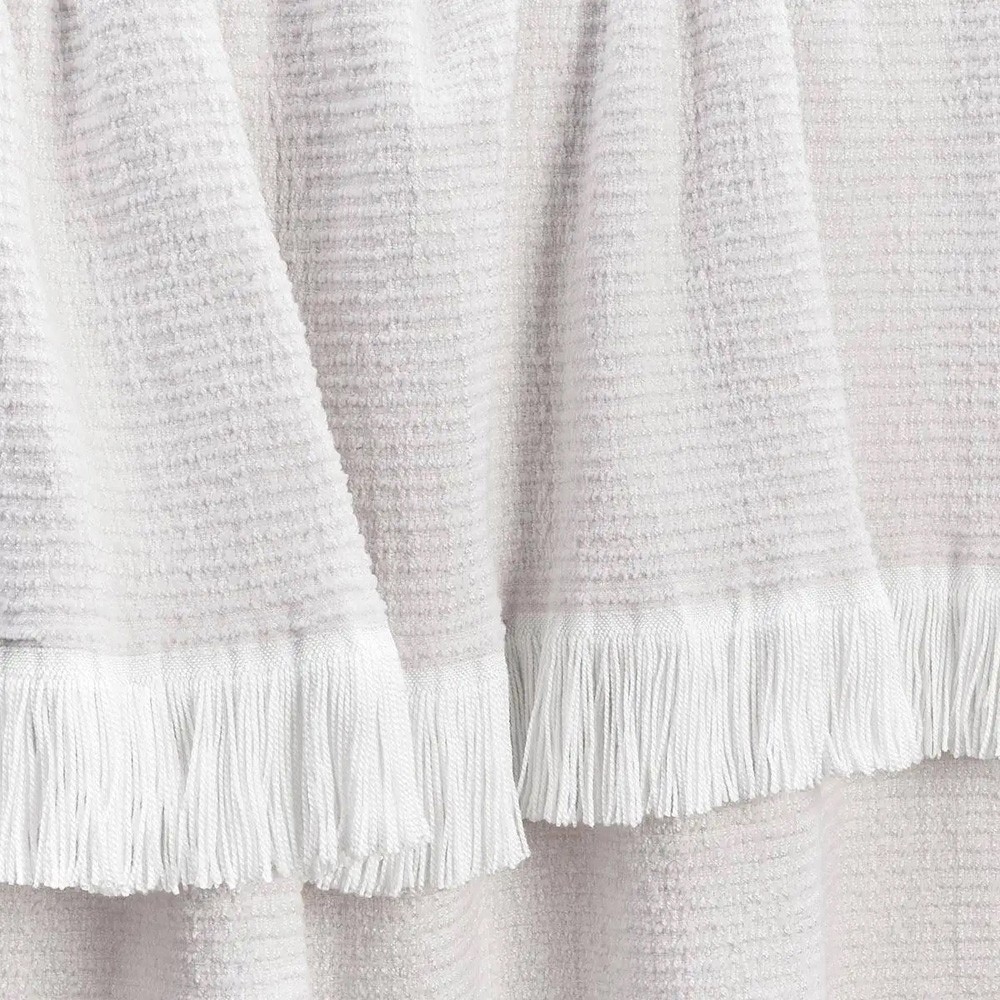 Haleigh White Crosshatch Textured Indoor / Outdoor Throw Blanket