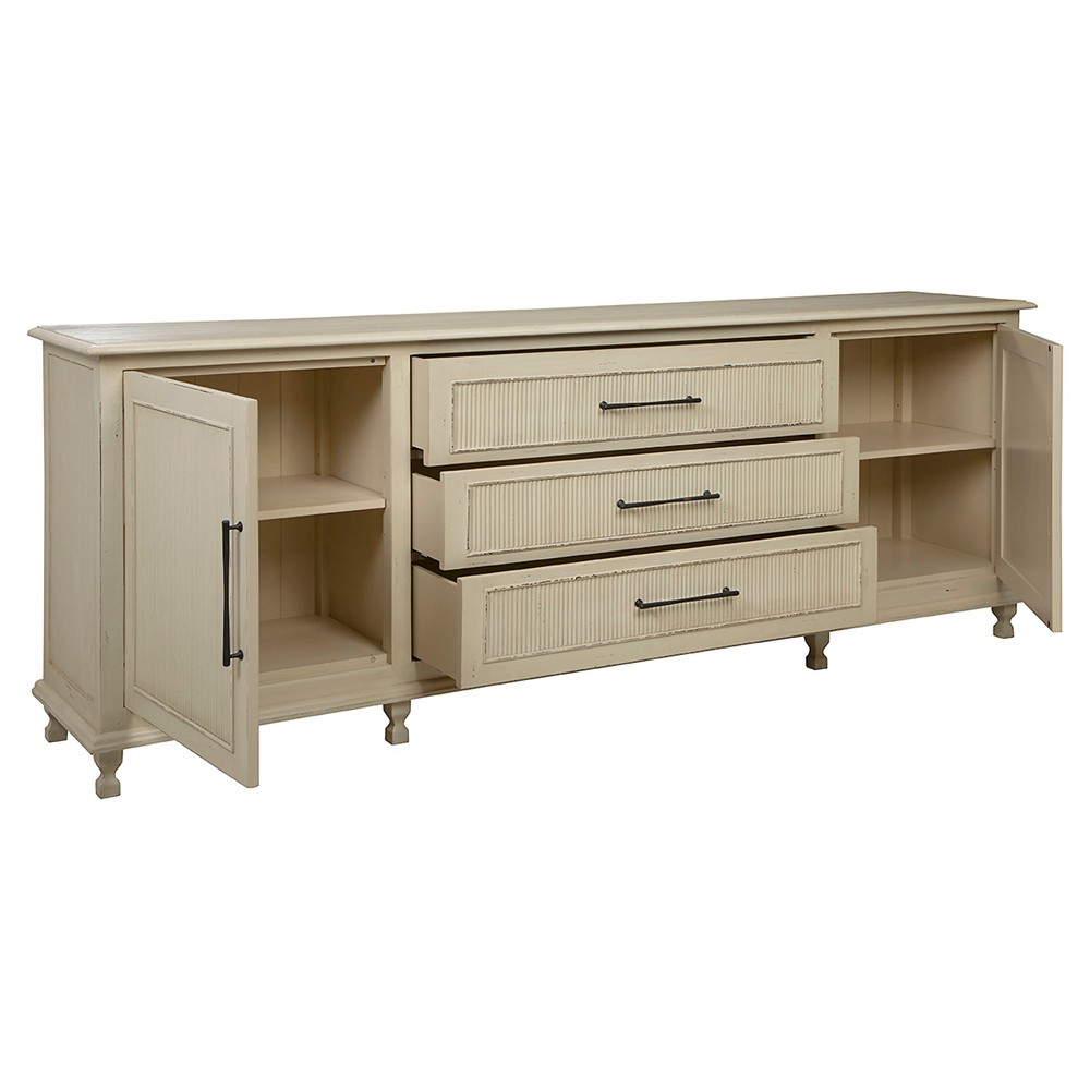 Holden Updated Traditional Cream Wood Sideboard Wide (Over 75" W ...