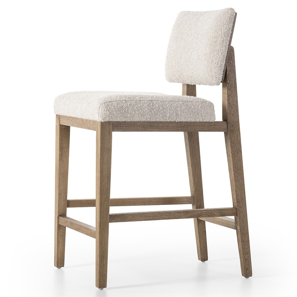 Christian Modern Classic Cream Performance Boucle Brown Oak Counter ...