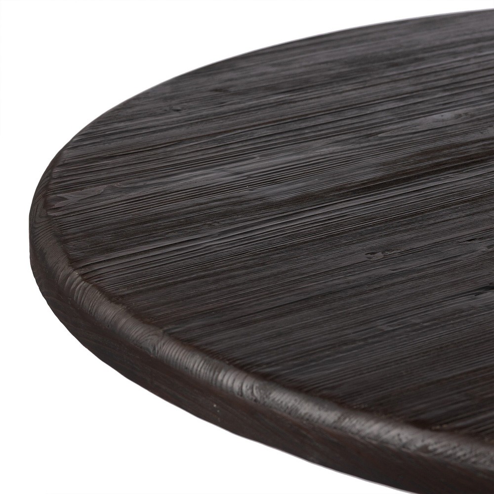Anelie Modern Classic Black Wood Round Dining Table - 48" | Kathy Kuo Home