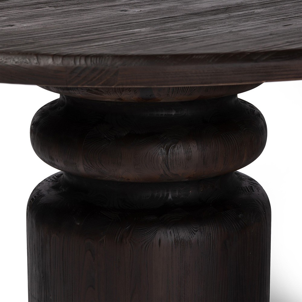 Anelie Modern Classic Black Wood Round Dining Table - 48" | Kathy Kuo Home