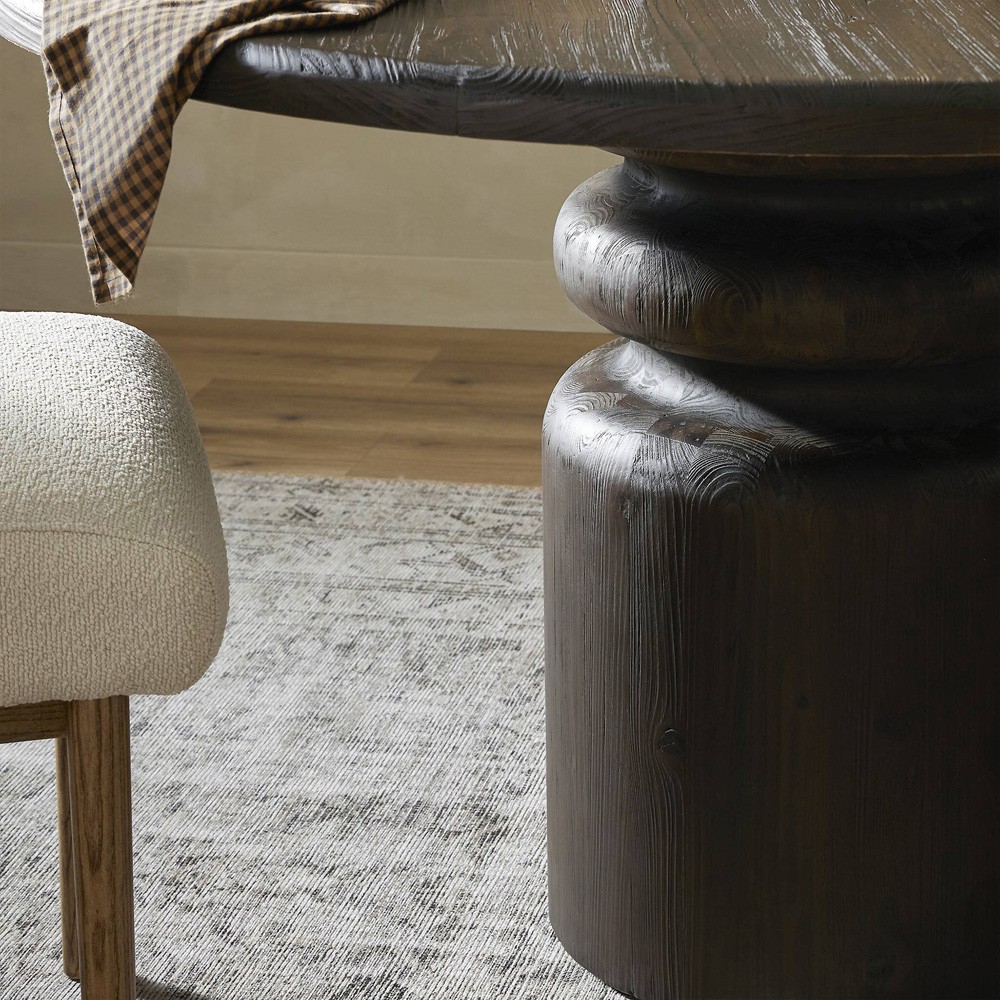 Anelie Modern Classic Black Wood Round Dining Table - 48" | Kathy Kuo Home