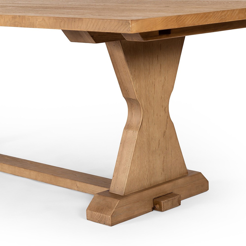 Harry Updated Traditional Brown Oak Rectangular Extendable Dining Table ...