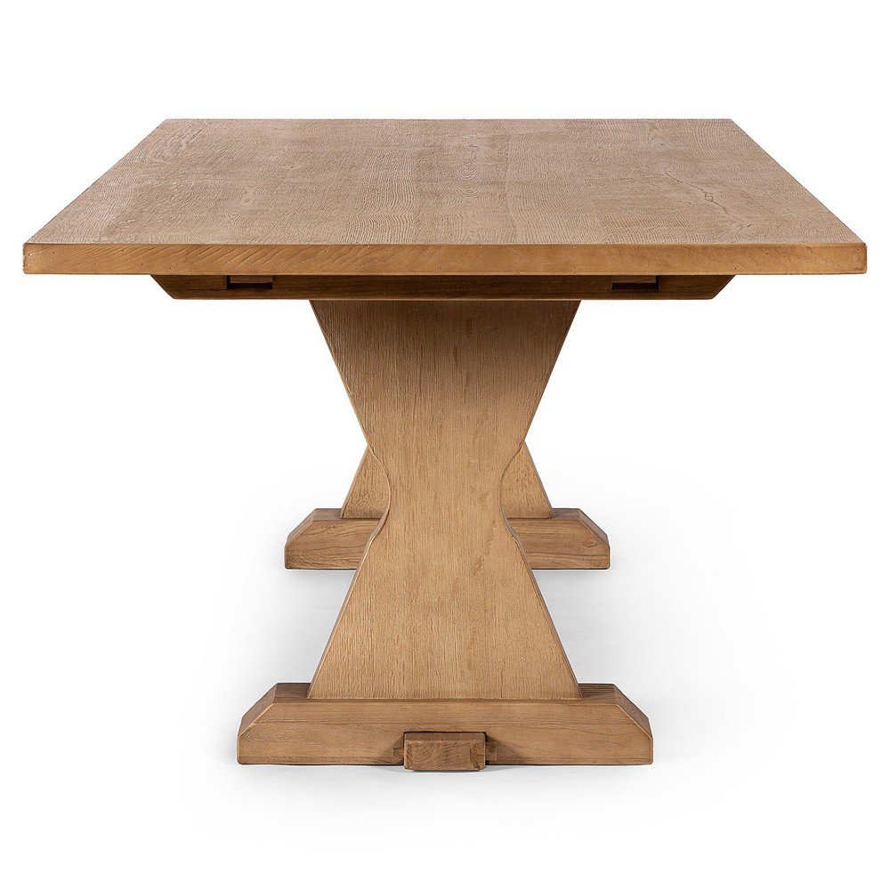 Harry Updated Traditional Brown Oak Rectangular Extendable Dining Table ...