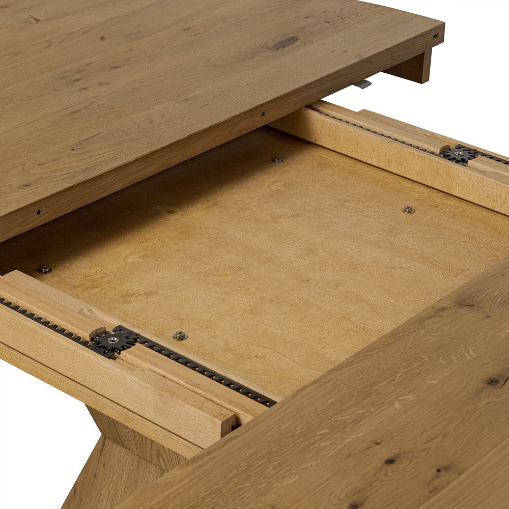 Samia Rustic Lodge Brown Oak Wood Oval Extendable Dining Table - 60-80"