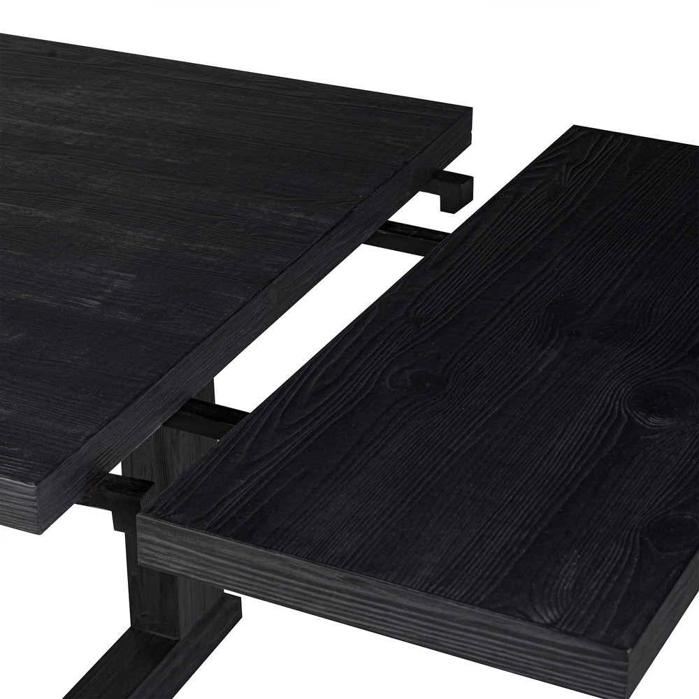 Holland Rustic Lodge Black Wood Rectangular Extendable Dining Table ...