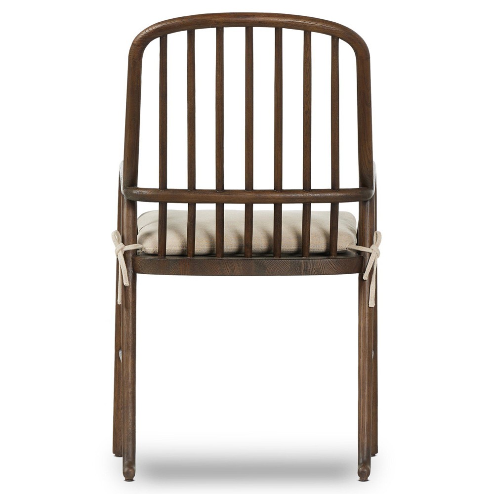 Brenna Broadway Dune Linen Dining Arm Chair | Kathy Kuo Home