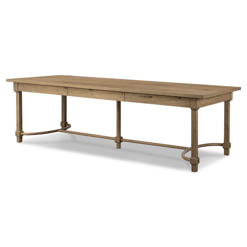 Edison Worn Oak Dining Table - 101" Over 100" W | Kathy Kuo Home