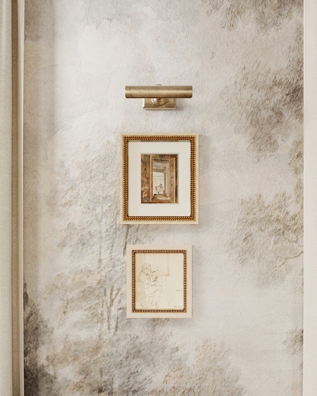 Lyle French Country Beige Piazza Architecture Gold Frame Painting ...