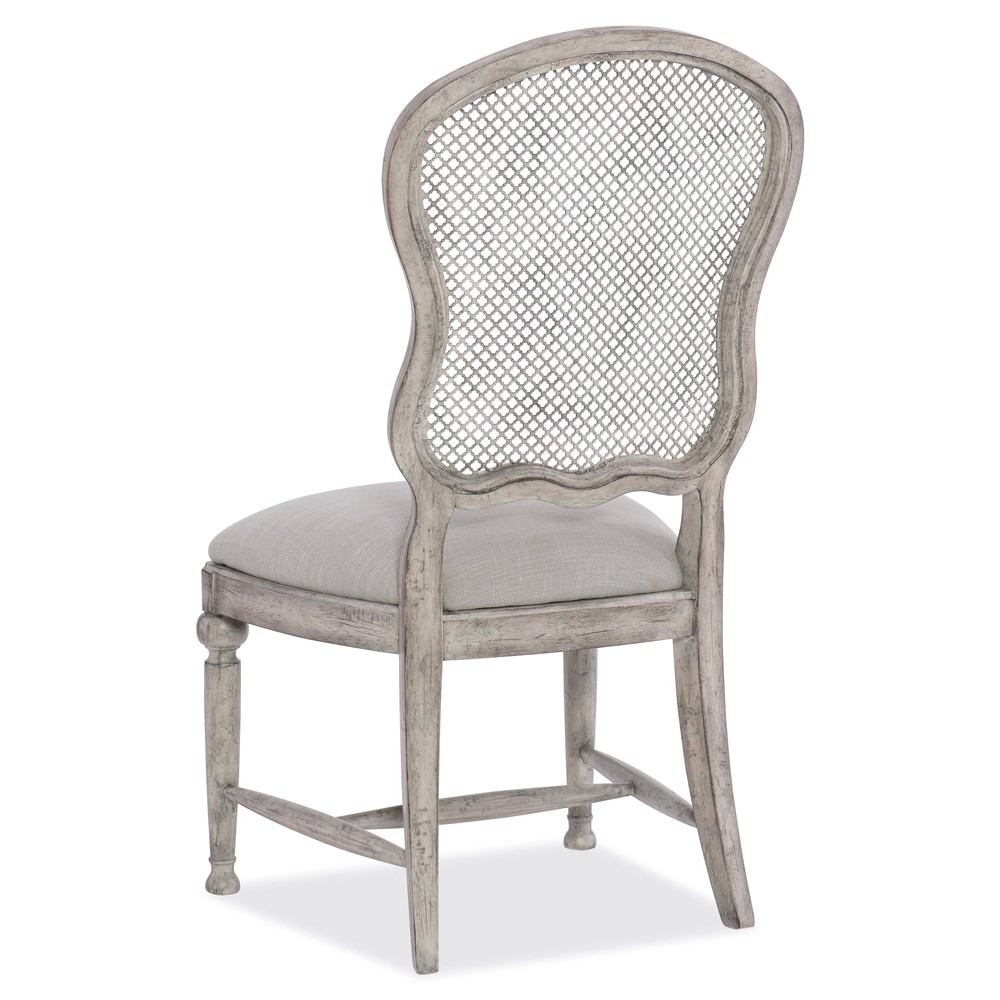 Gary French Country Off White Linen Antique Wood Dining Chair | Kathy ...