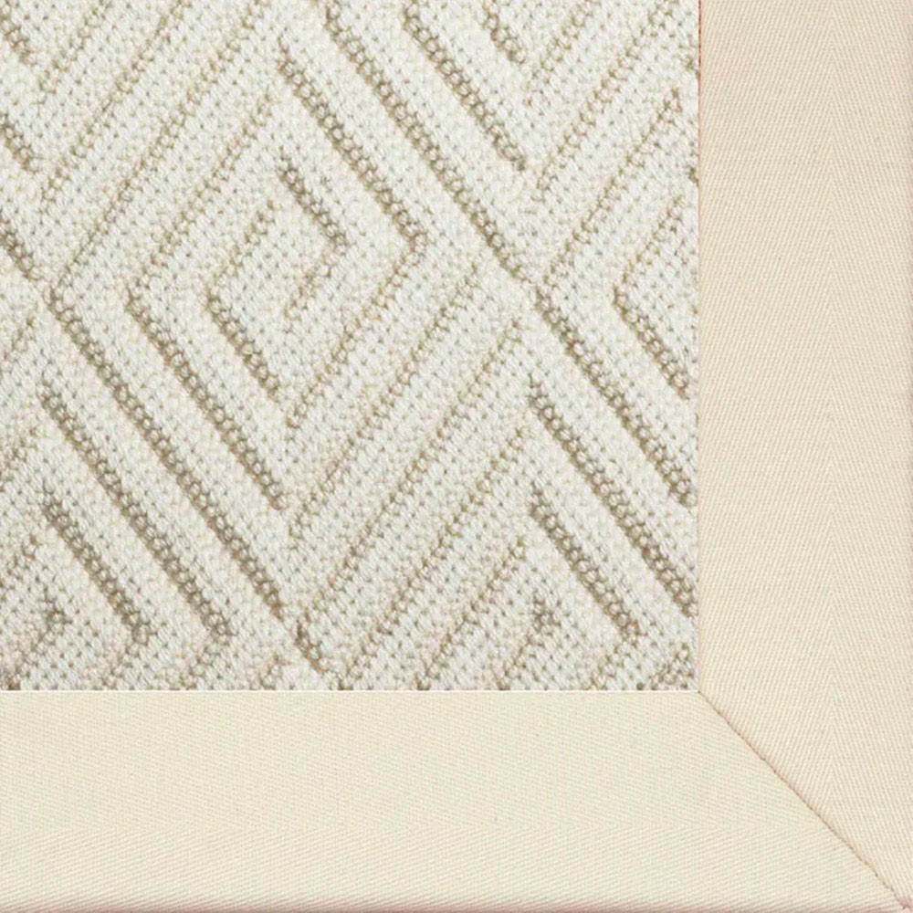 Fibreworks Sloane Modern Classic Ivory Wool Textured Solid Rug - 6'x9'