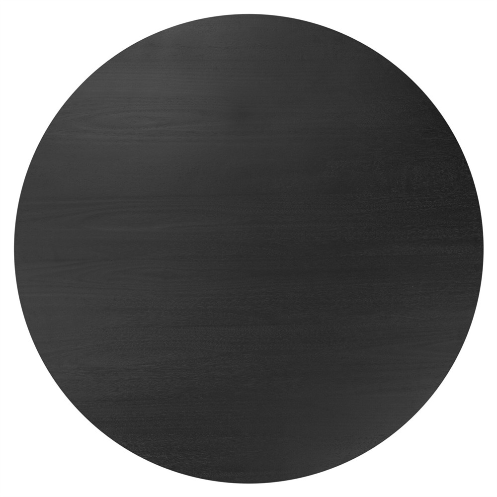 Laurel Modern Classic Black Wood Round Dining Table - 54" | Kathy Kuo Home