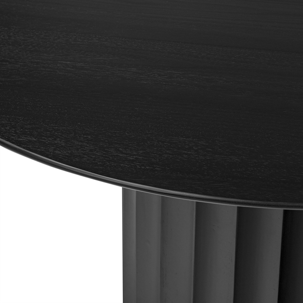 Laurel Modern Classic Black Wood Round Dining Table - 54" | Kathy Kuo Home