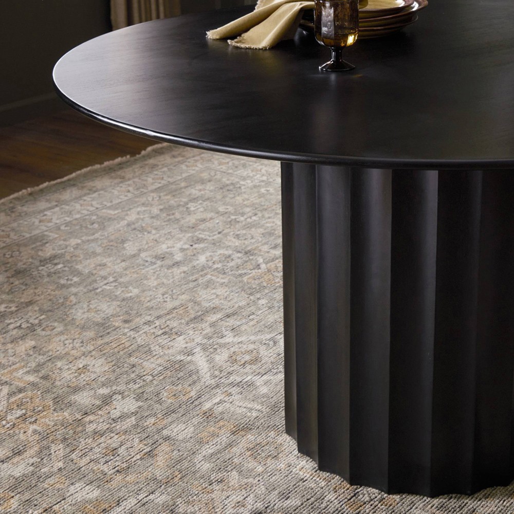 Laurel Modern Classic Black Wood Round Dining Table - 54" | Kathy Kuo Home