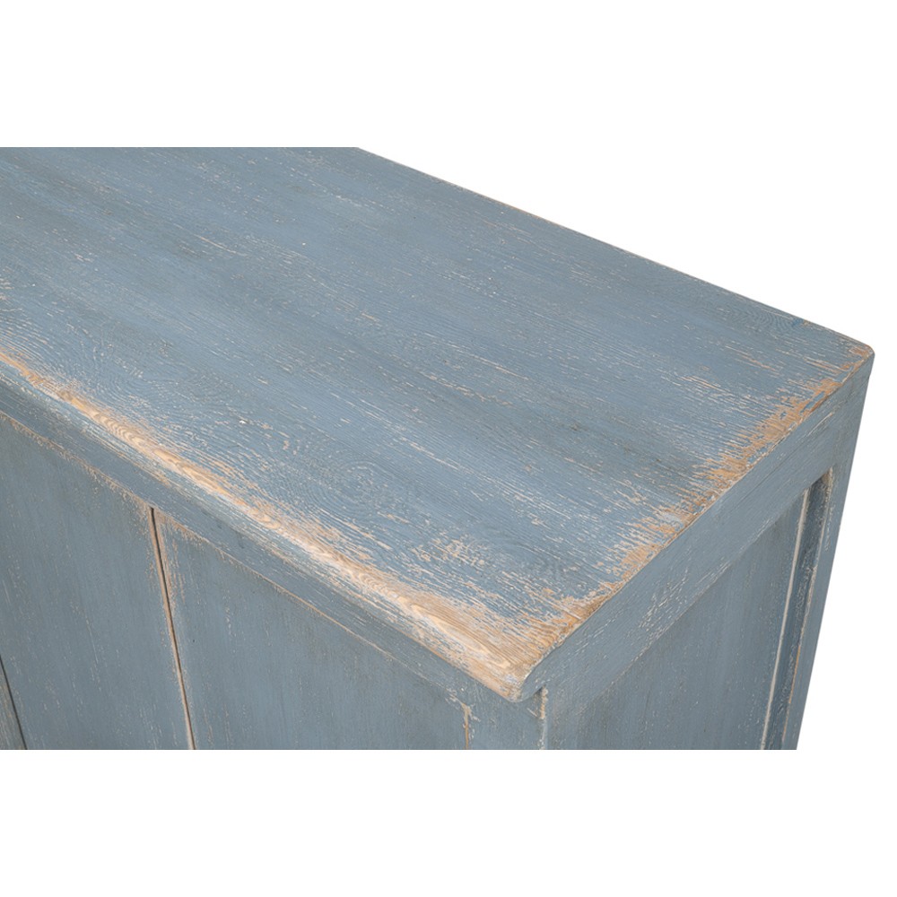Errol Coastal Beach Distressed Blue Wood Sideboard Extra Wide (Over 100 ...