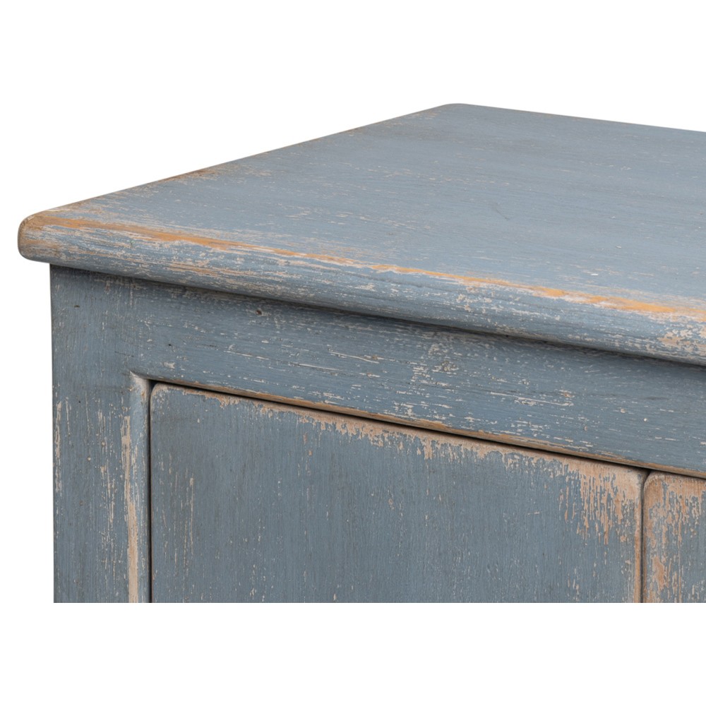Errol Coastal Beach Distressed Blue Wood Sideboard Extra Wide (Over 100 ...