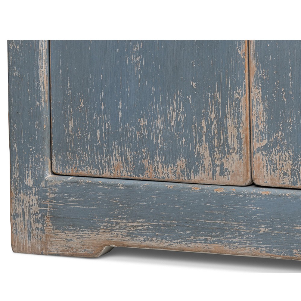 Errol Coastal Beach Distressed Blue Wood Sideboard Extra Wide (Over 100 ...